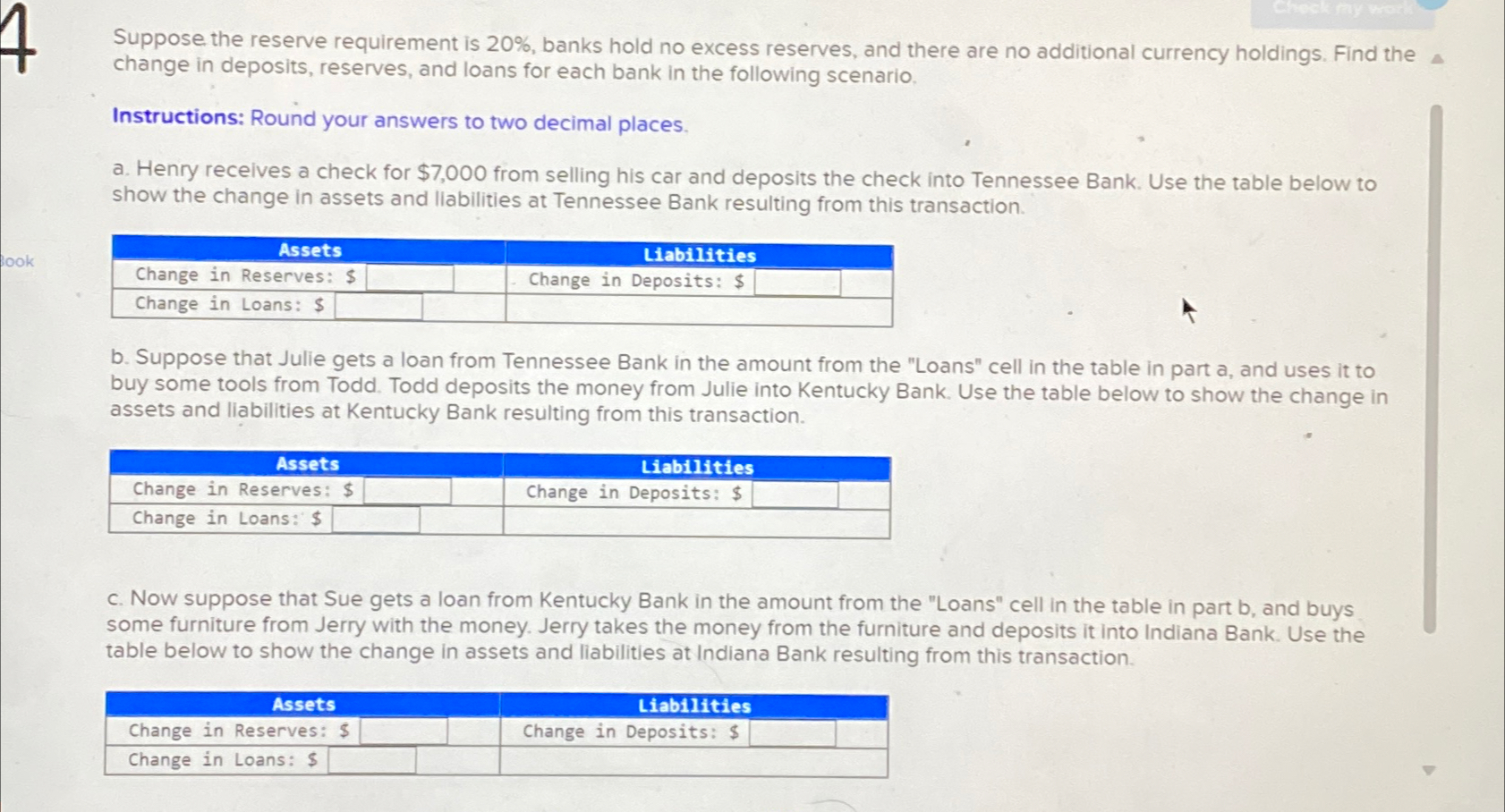 Solved Suppose the reserve requirement is 20%, ﻿banks hold | Chegg.com