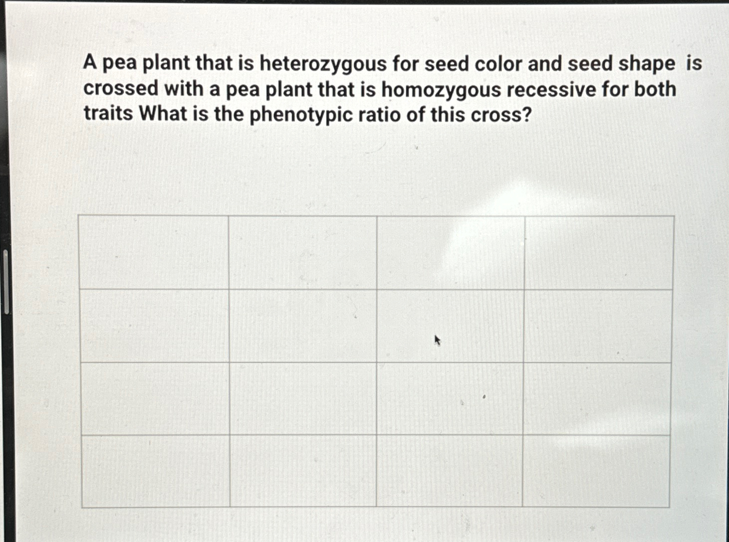 Solved A pea plant that is heterozygous for seed color and | Chegg.com