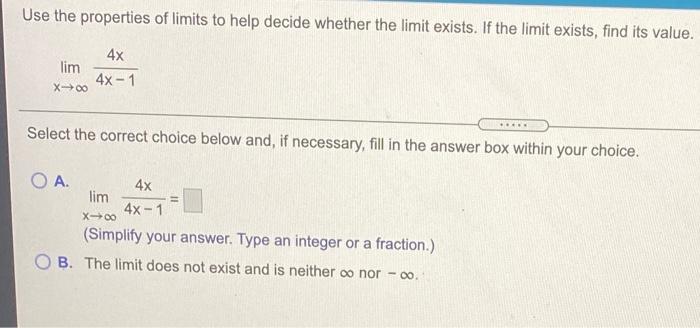 Solved Use properties of limits to find the indicated limit. | Chegg.com