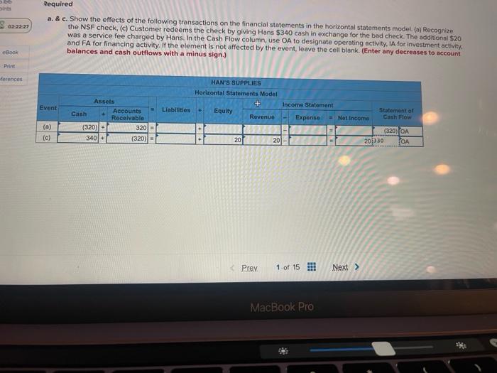 Solved a. \& c. Show the effects of the following | Chegg.com