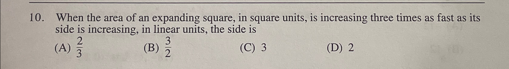 Solved When the area of an expanding square, in square | Chegg.com