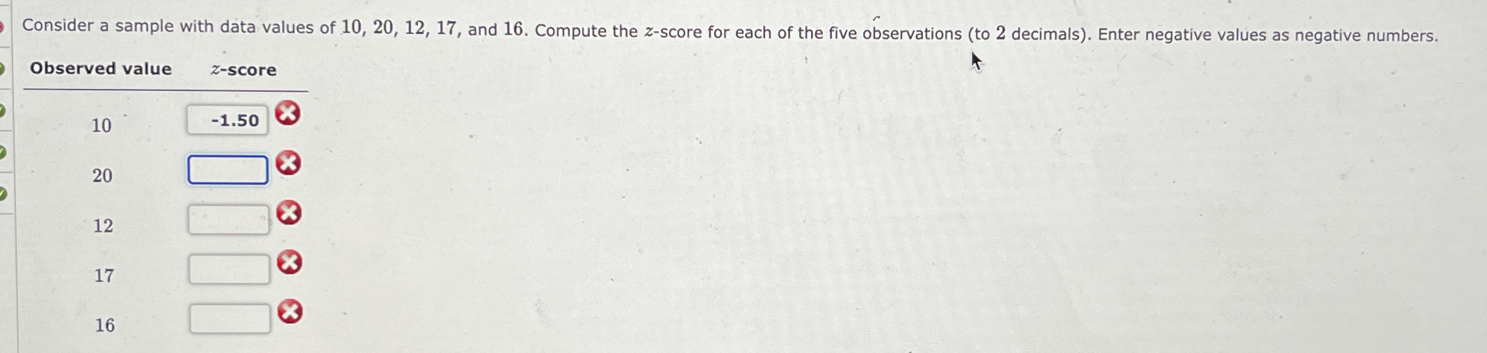Solved Consider a sample with data values of 10,20,12,17, | Chegg.com