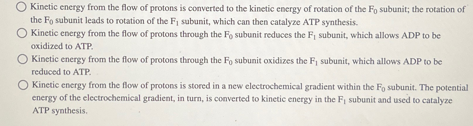 Solved Kinetic energy from the flow of protons is converted | Chegg.com