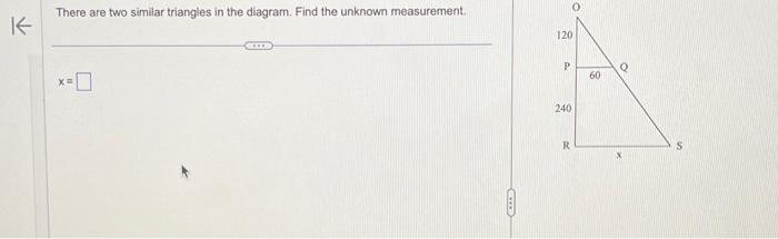 Solved K There are two similar triangles in the diagram. | Chegg.com