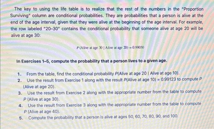 Solved Case Study: How Likely Are You To Live To Age 100? | Chegg.com