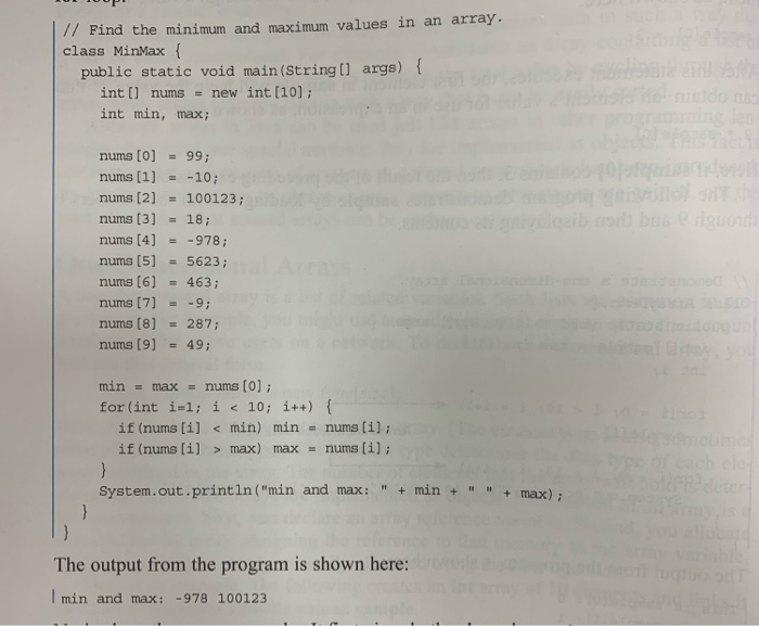 Solved Programming In Java Rewrite The Minmax Class Shown 3390