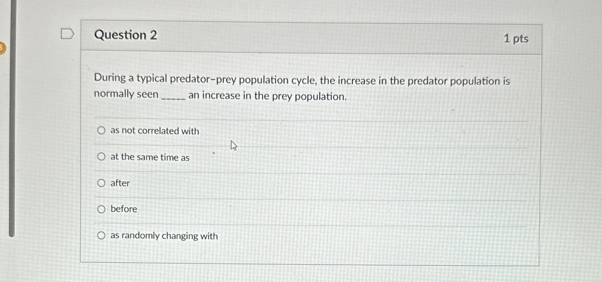 Solved Question 21 ﻿ptsDuring a typical predator-prey | Chegg.com