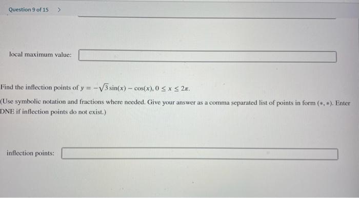Solved Find the local extrema and the inflection points of | Chegg.com