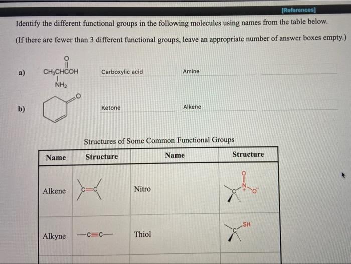 Solved [References) Identify the different functional groups | Chegg.com