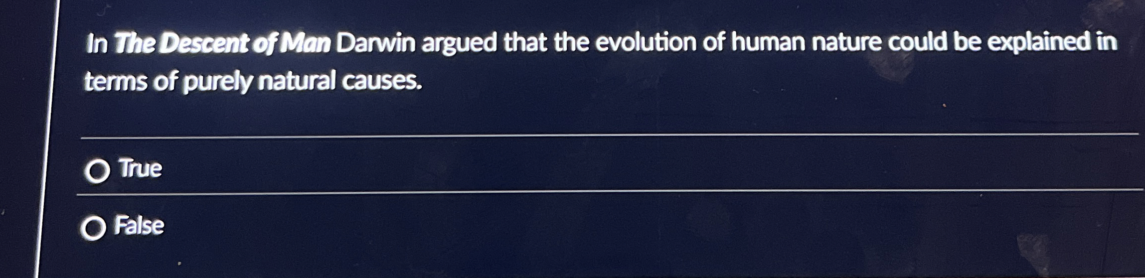 Solved In The Descent of Man Darwin argued that the | Chegg.com