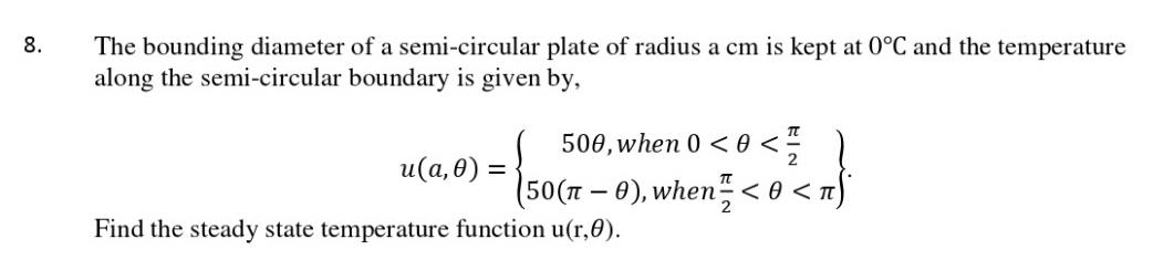 Solved by an EXPERT The bounding diameter of a semi-circular plate of | Chegg.com