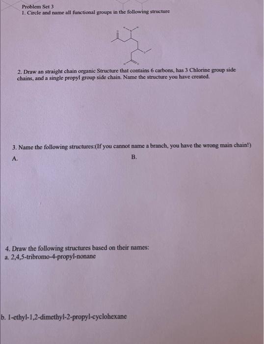 Solved Problem Set 3 1. Circle and name all functional | Chegg.com