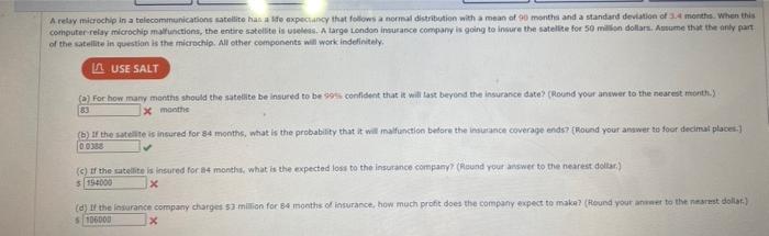Solved A relay microchip in a telecommunications satellite | Chegg.com
