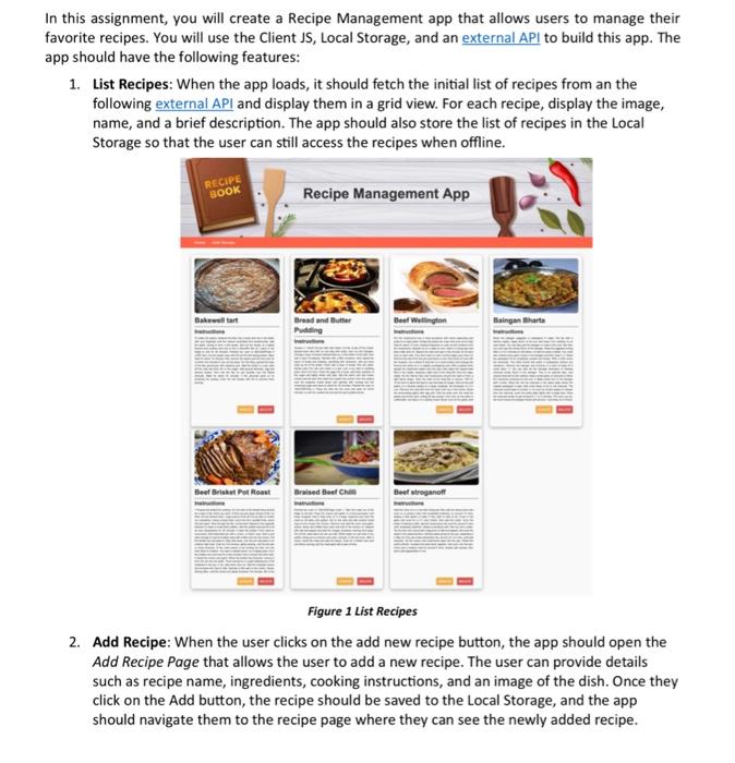Solved In this assignment, you will create a Recipe | Chegg.com