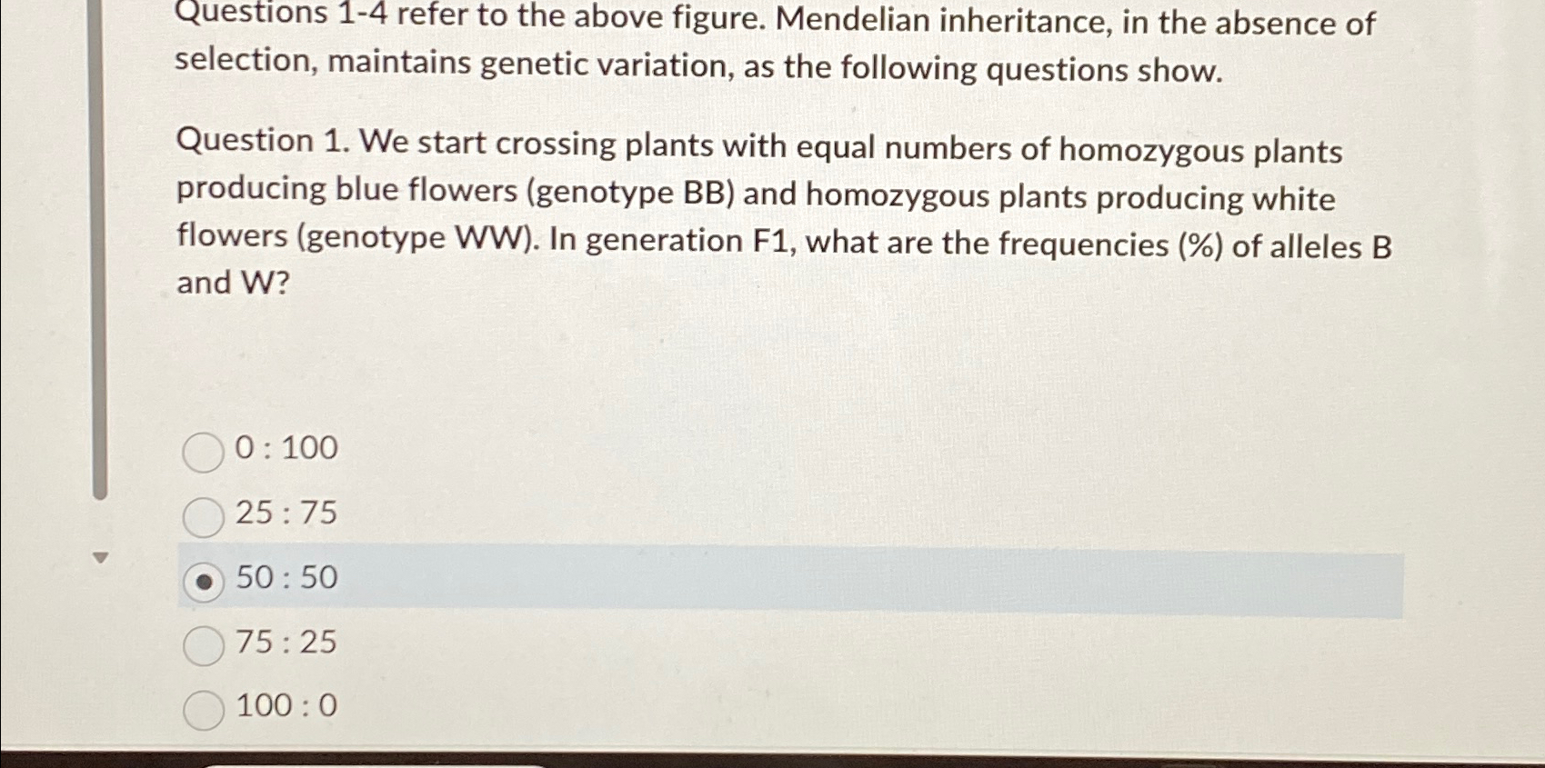 Solved Questions 1-4 ﻿refer to the above figure. Mendelian | Chegg.com