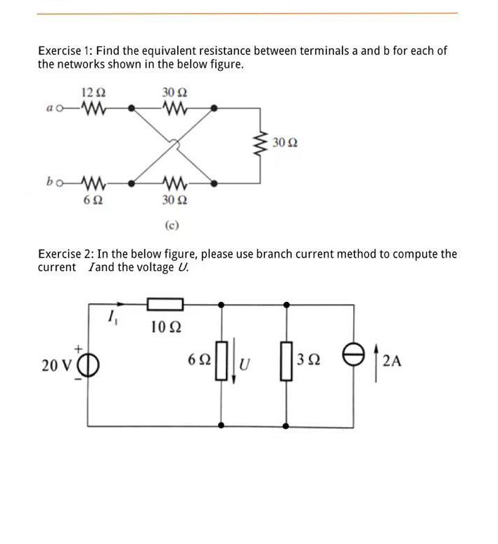Solved Exercise 1: Find the equivalent resistance between | Chegg.com