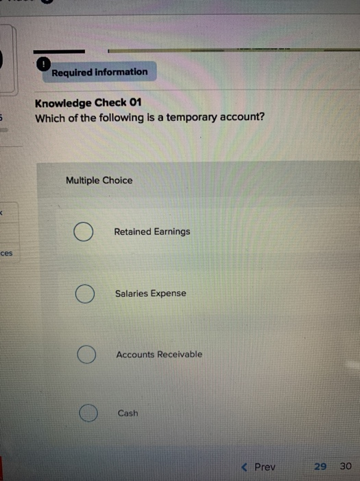 Solved Required information Knowledge Check 01 Which of the | Chegg.com