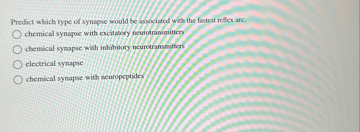 Solved Predict which type of synapse would be associated | Chegg.com