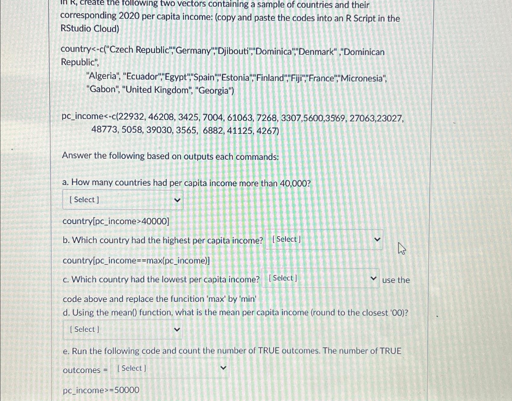 Solved , ﻿create the following two vectors containing a | Chegg.com