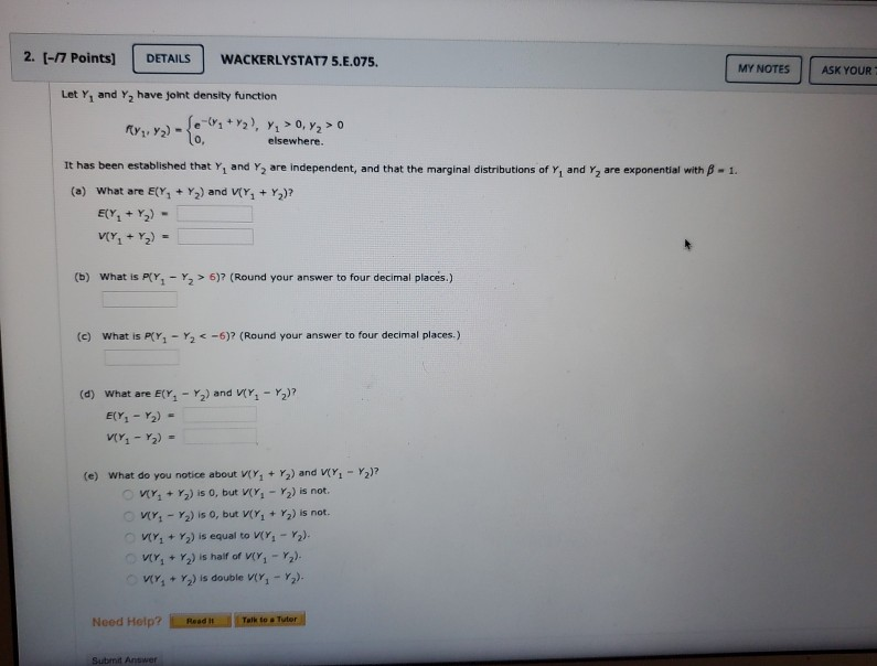 Solved 2. [-17 points) DETAILS WACKERLYSTAT7 5.E.075. MY | Chegg.com Solved 2. [-17 points) DETAILS WACKERLYSTAT7 5.E.075. MY | Chegg.com