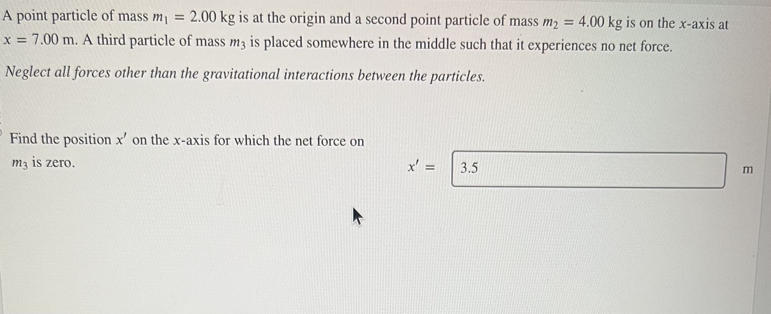 Solved A point particle of mass m1=2.00kg ﻿is at the origin | Chegg.com