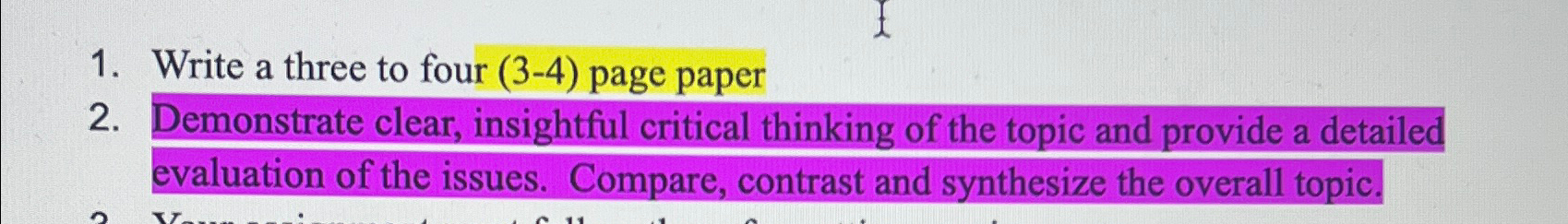 Solved Write a three to four (3-4) ﻿page paperDemonstrate | Chegg.com