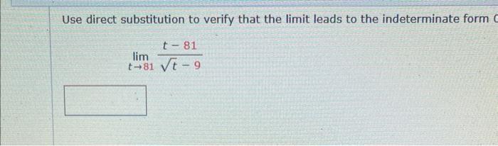 Solved Use direct substitution to verify that the limit | Chegg.com Solved Use direct substitution to verify that the limit | Chegg.com