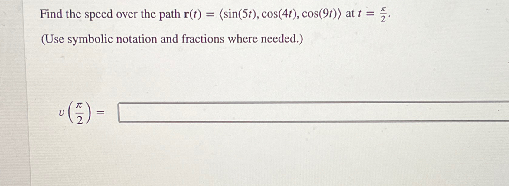 Solved Find the speed over the path | Chegg.com