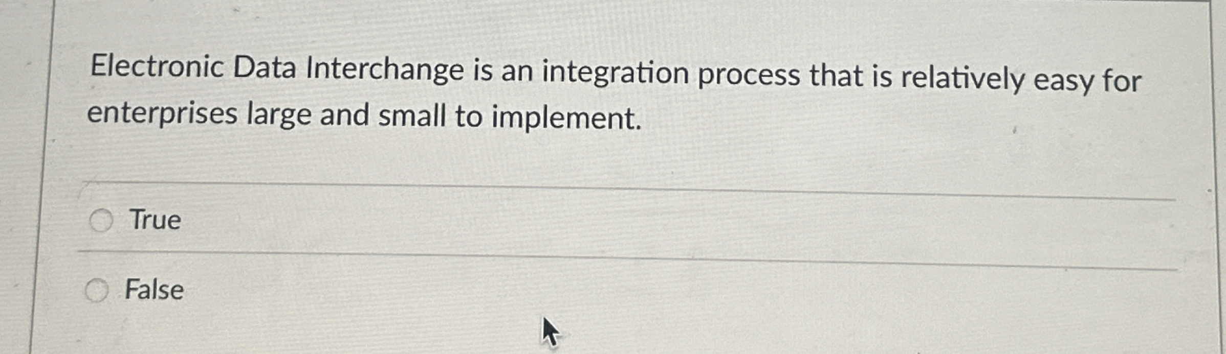 Solved Electronic Data Interchange is an integration process | Chegg.com