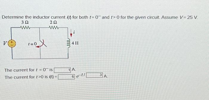 Solved Determine the inductor current $1 for both t=0−and | Chegg.com