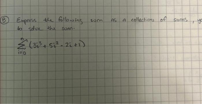Solved 3) Express the following sum as a collection of sums, | Chegg.com Solved 3) Express the following sum as a collection of sums, | Chegg.com