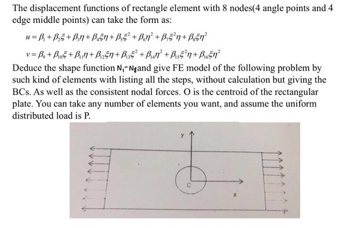 Solved The displacement functions of rectangle element with | Chegg.com
