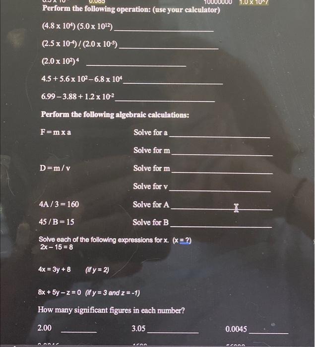 Solved Perform the following operation: (use your | Chegg.com