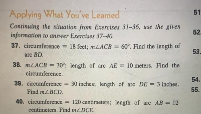 Solved 30. 40° 5 In Exercises 31-36, you are given two of | Chegg.com