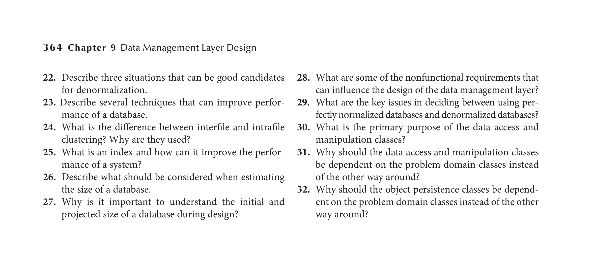 Solved 364 ﻿Chapter 9 ﻿Data Management Layer DesignDescribe | Chegg.com