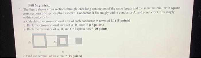 Solved Will be graded: 1. The figure shows cross sections | Chegg.com