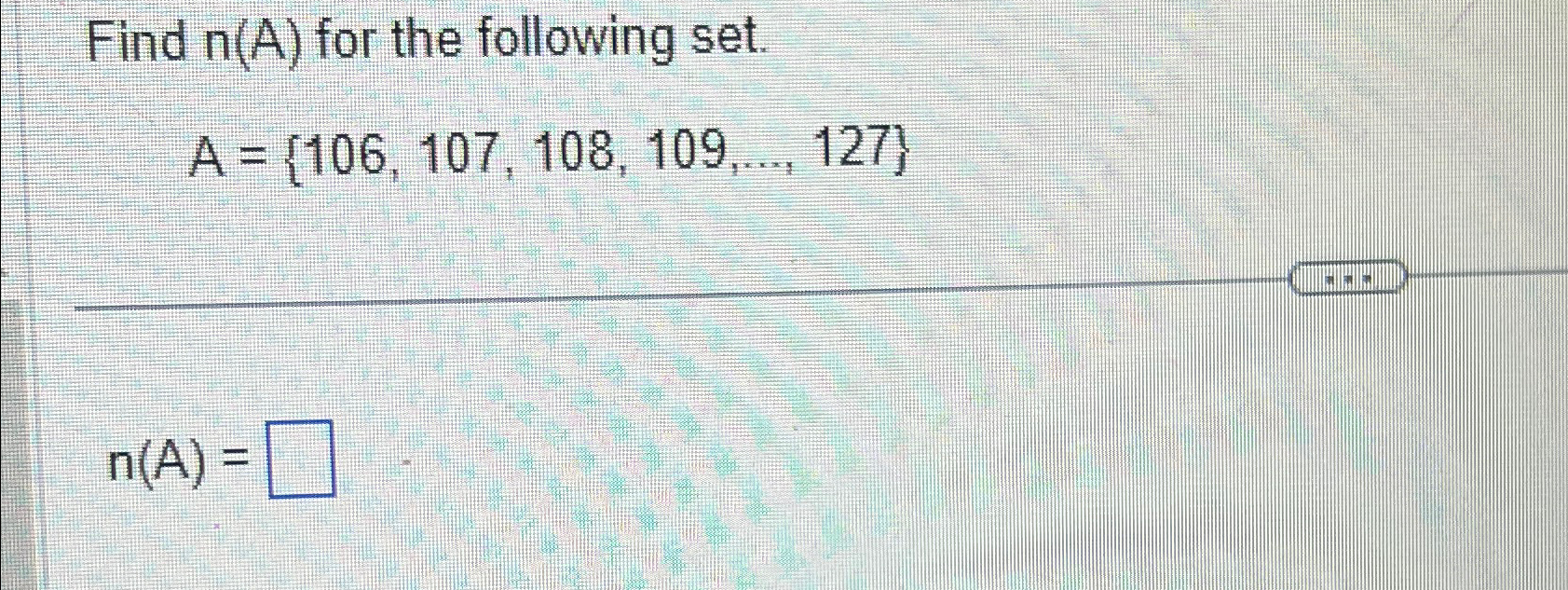 Solved Find n(A) ﻿for the following | Chegg.com