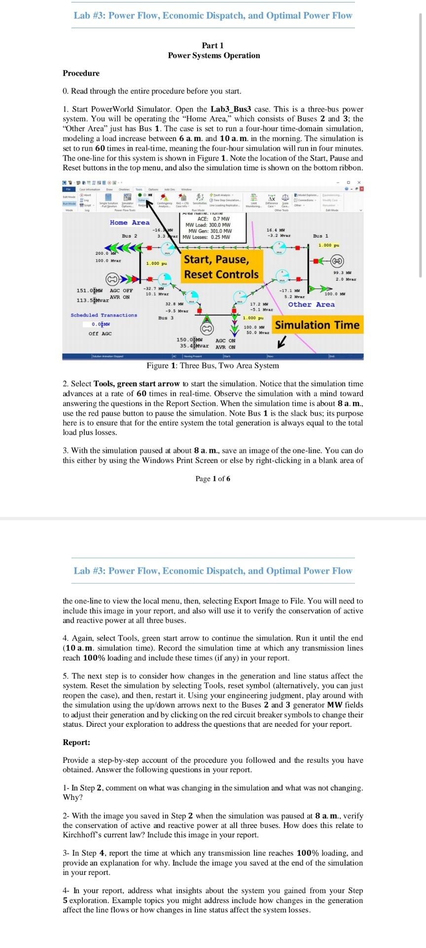 Lab \#3: Power Flow, Economic Dispatch, and Optimal | Chegg.com