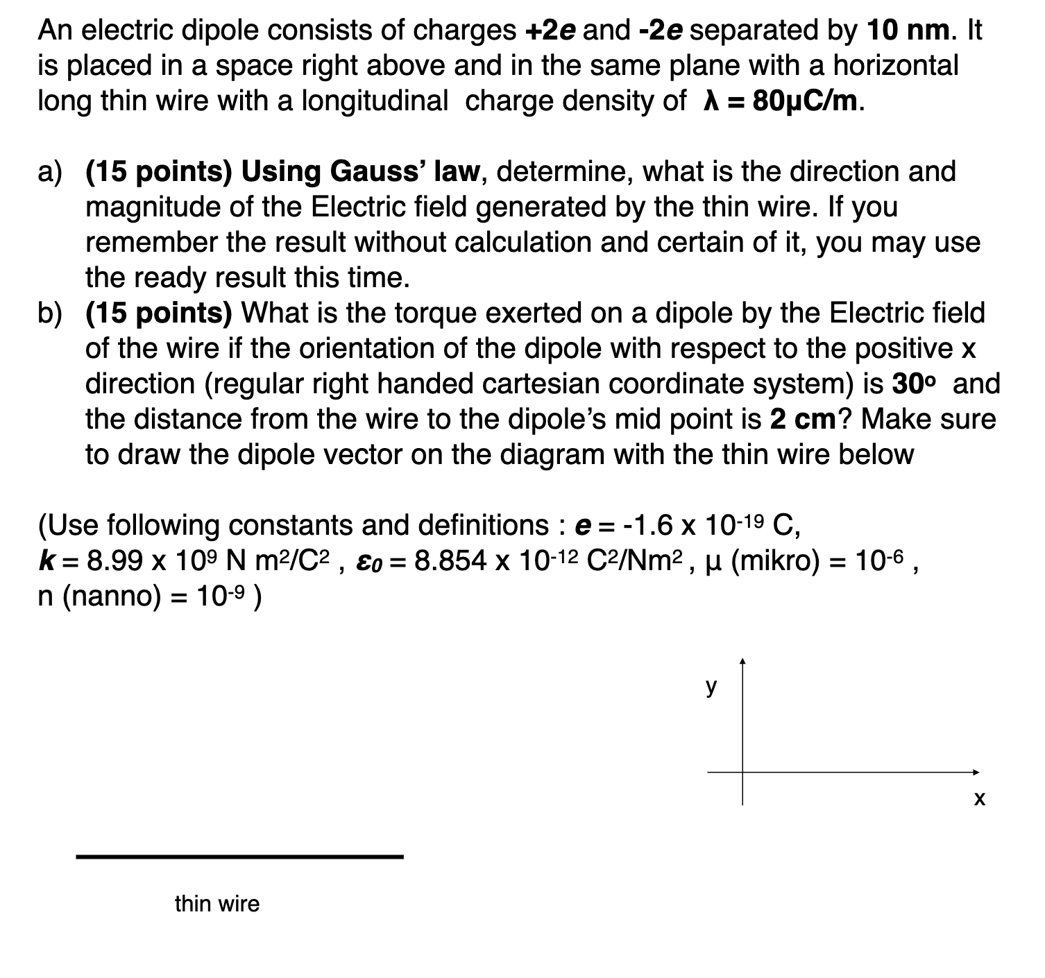 Solved An electric dipole consists of charges +2e ﻿and -2e | Chegg.com
