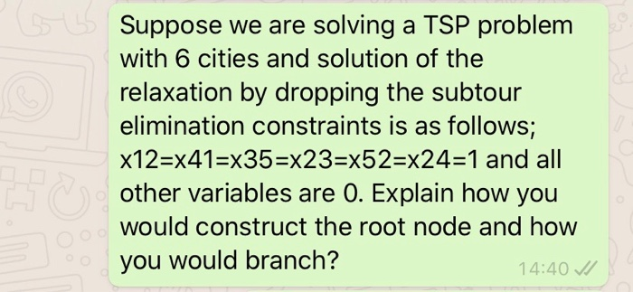 Solved 5 Suppose we are solving a TSP problem with 6 cities | Chegg.com