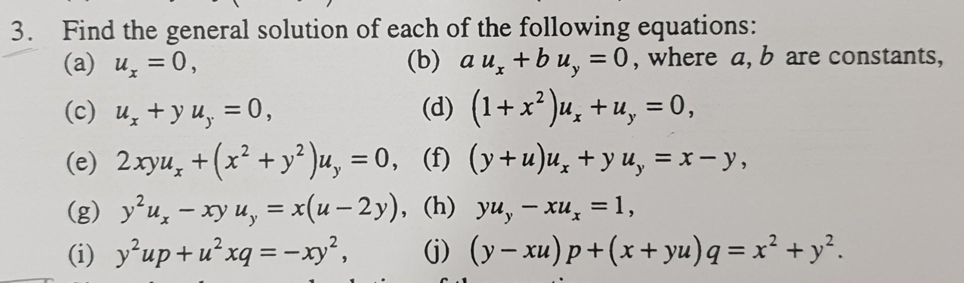 Solved Find the general solution of each of the following | Chegg.com