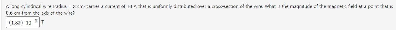 Solved A long cylindrical wire (radius =3cm ) ﻿carries a | Chegg.com