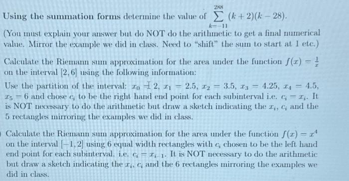 Using the summation forms determine the value of | Chegg.com