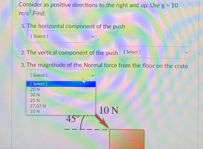 Solved A warehouse worker pushes a crate across the floor, | Chegg.com