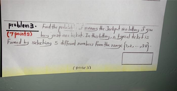 Solved Find the probability of winning the jackpot in the | Chegg.com