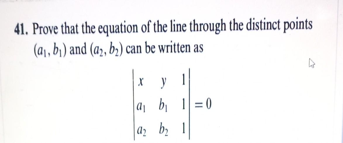 Solved 41. Prove that the equation of the line through the | Chegg.com
