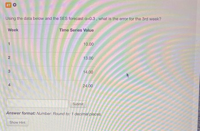 Solved Using the data below, what is the value of MAD? | Chegg.com
