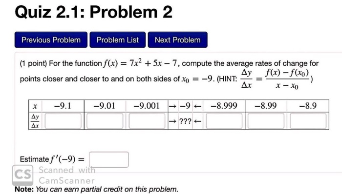 Solved Quiz 2.1: Problem 2 Previous Problem Problem List | Chegg.com