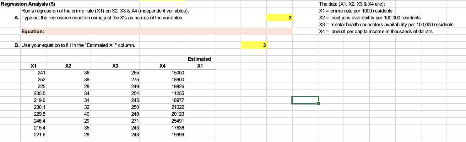 Solved Regression Analysis (5)Run a regression of the crime | Chegg.com