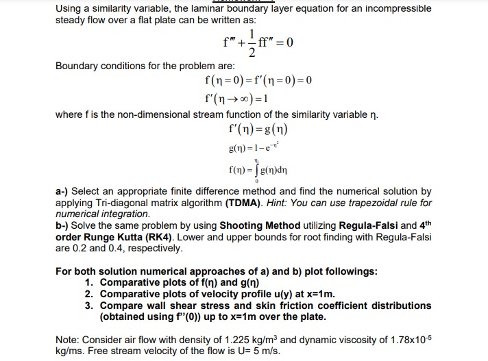 Solved Using a similarity variable, the laminar boundary | Chegg.com